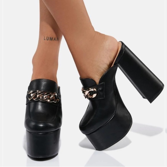 Dolls Kill | Shoes | Dolls Kill Noir Of Course I Did Platform Mules 7 2 ...
